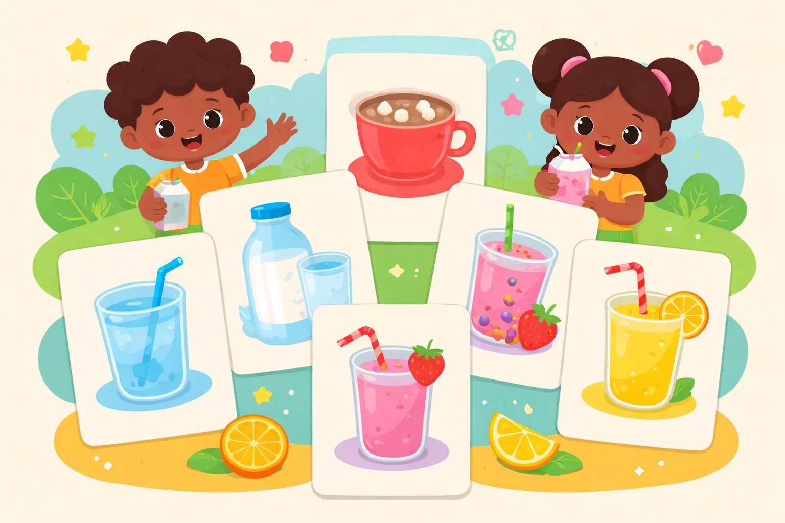 Cartões de Flash sobre Bebidas para Crianças - PDF Imprimível Grátis ...