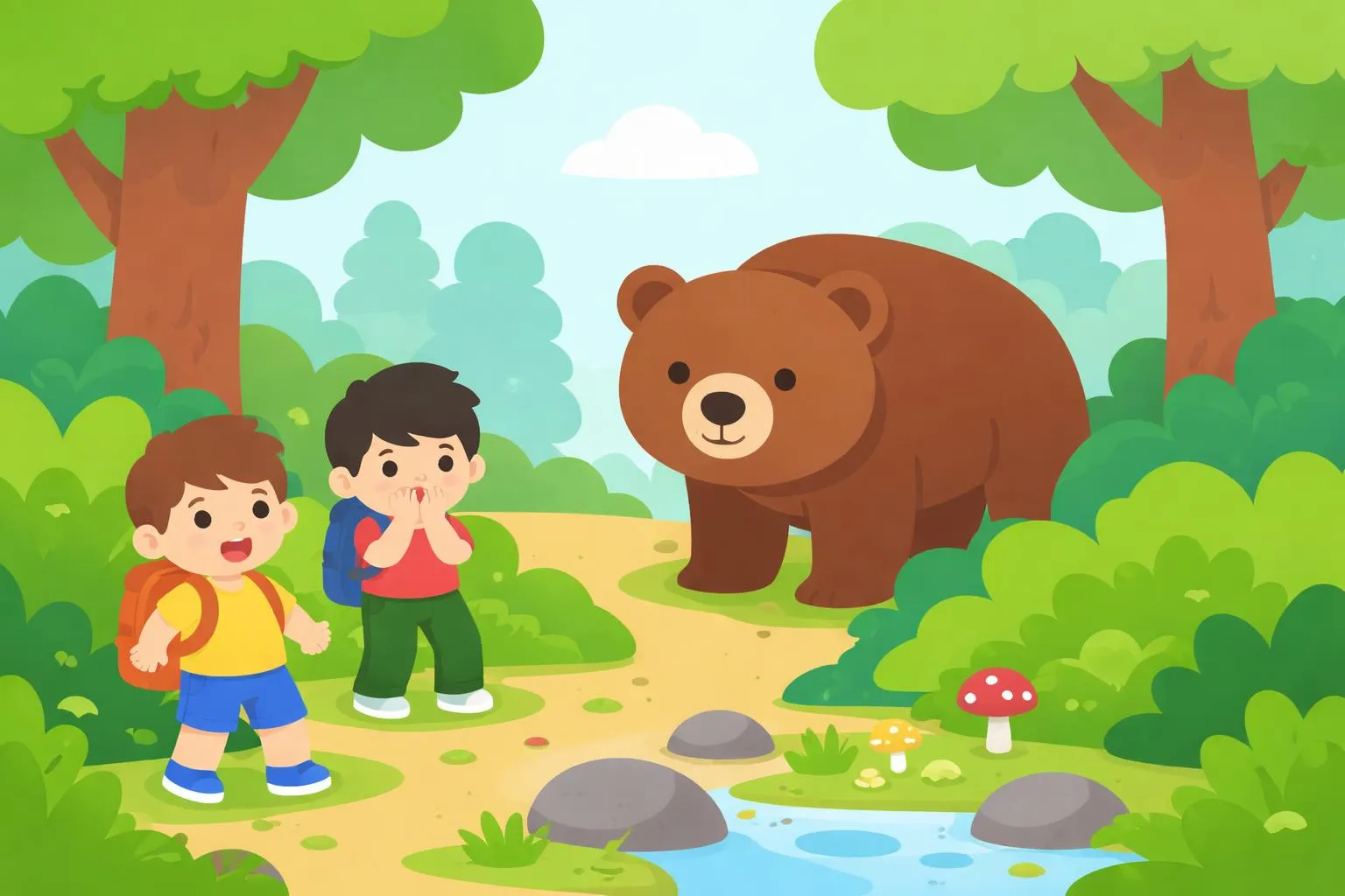 The Bear and the Two Travelers (The Bear and the Companions) from Aesop ...